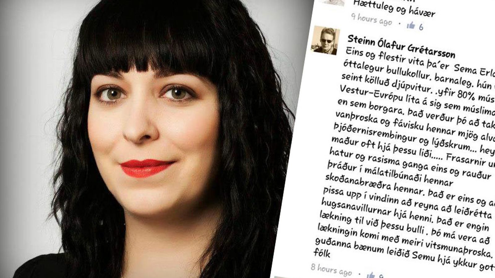 Sema Erla birtir persónuárásir á Facebook - Vísir