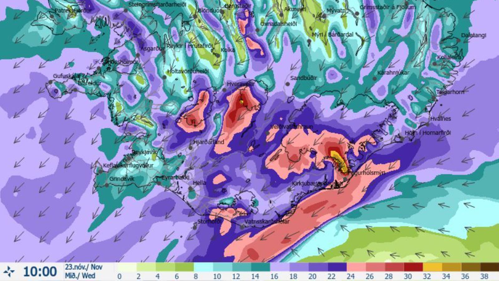 Hvasst á sunnan­verðu landinu og gular við­varanir í gildi - Vísir