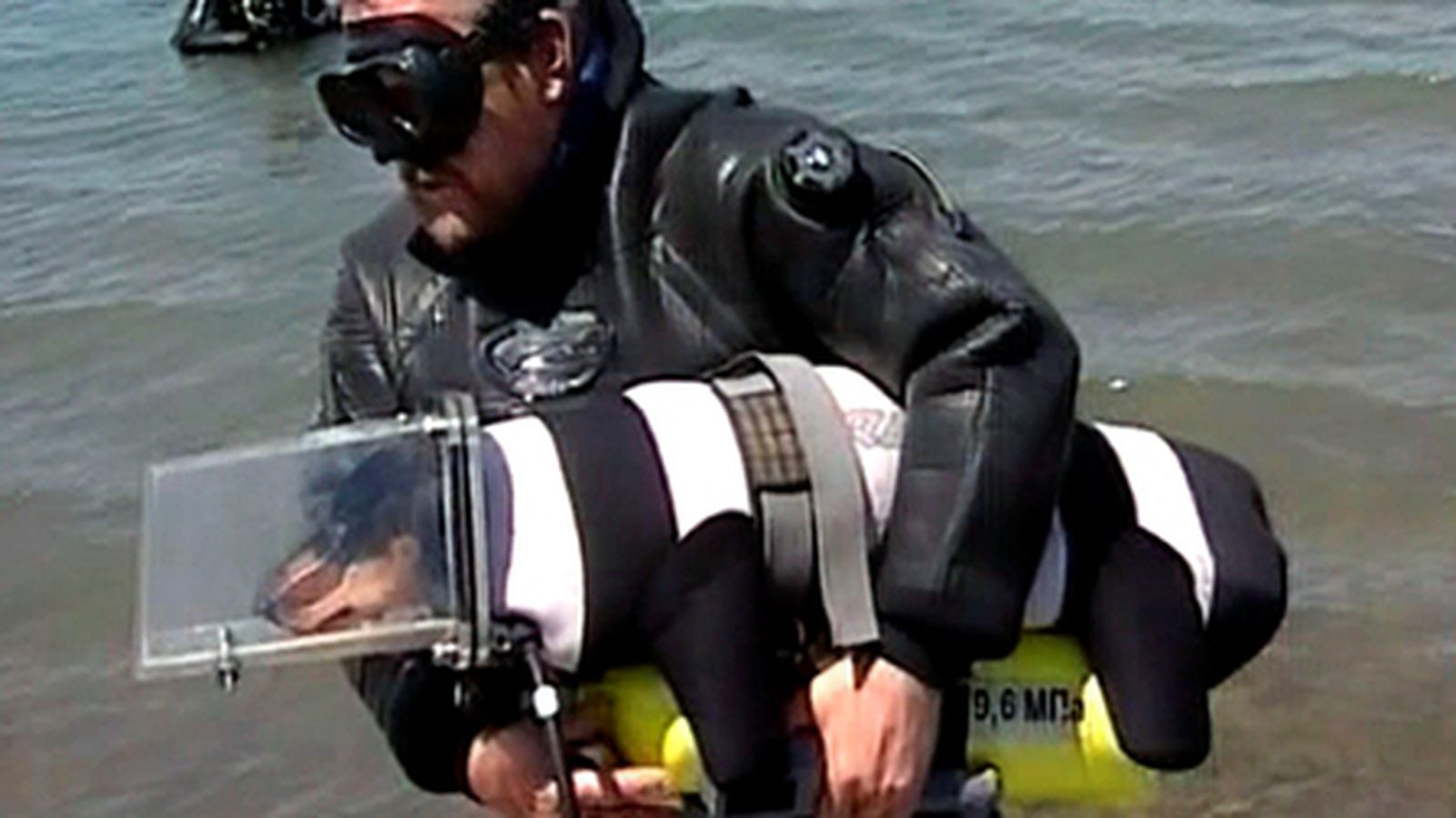 Rússneskur hundur kafaði með eiganda sínum - Vísir